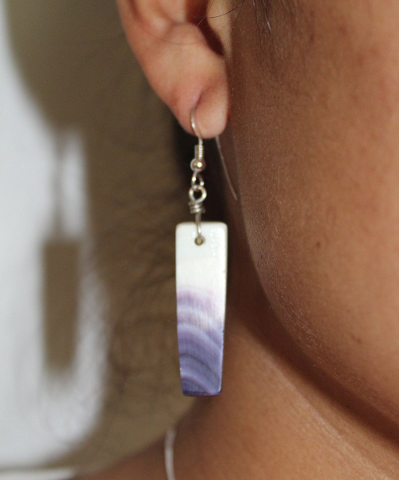 Medium Rectangular Wampum Earrings